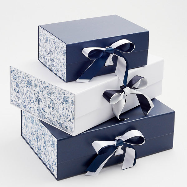 Navy Blue Folding Gift Boxes – Pearl Finish Packaging | Foldabox USA ...